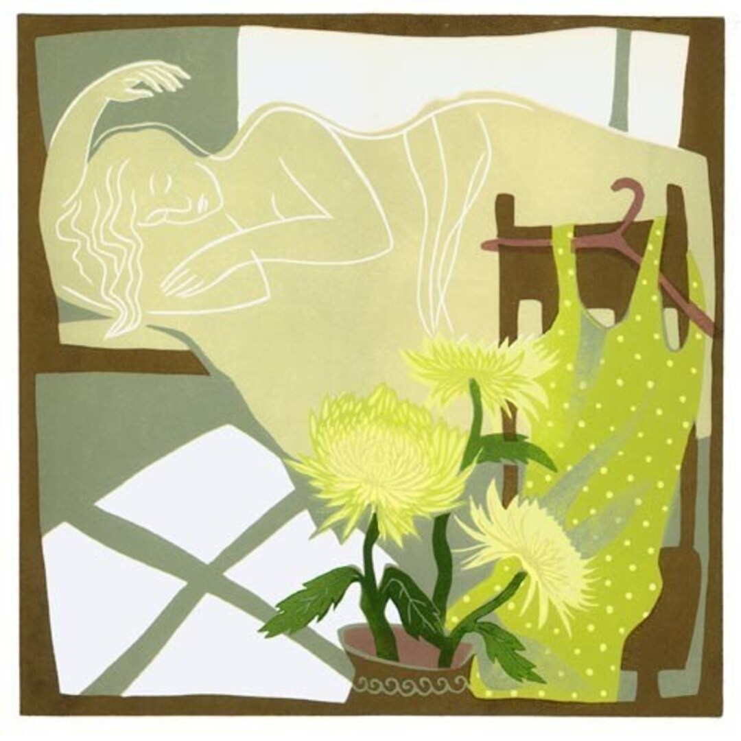 MORNING ASTERS Linocut - Etsy