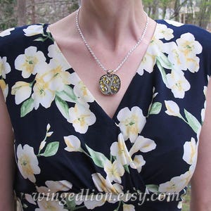 APPLE TREE Silver and 14k Gold Pendant With Citrines - Tree of Life ...