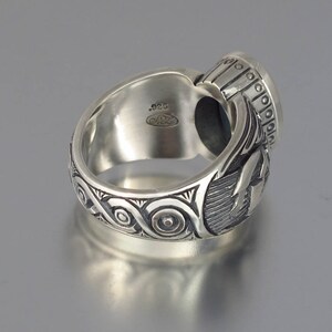 GUARDIAN ANGELS Mens Silver Ring With Amethyst (sizes 8 to 14) Unisex ...