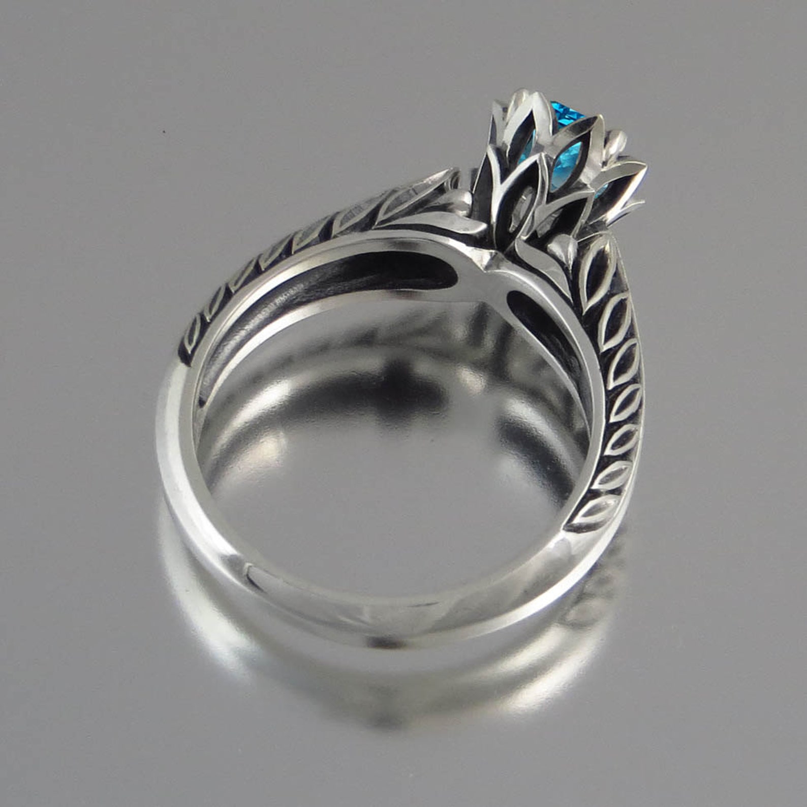 EDELWEISS 14K Gold Engagement Ring With London Blue Topaz - Etsy