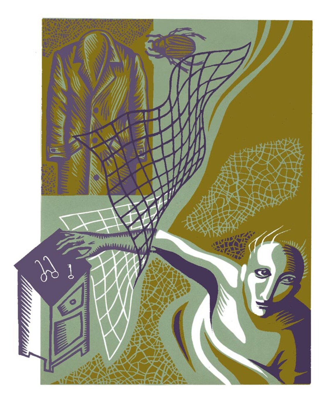 DISTORTION OF MEMORY Linocut - Etsy