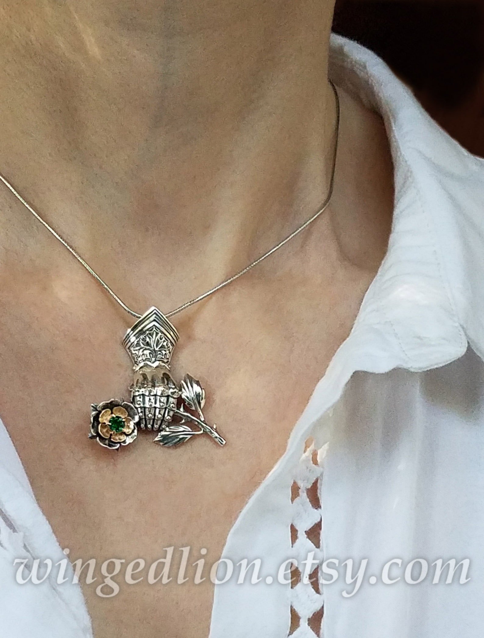 Armor Gauntlet Ornate Pendant, CHIVALRY Pendant in Silver and 14k ...