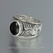 GRIFFIN Silver Ring With Black Onyx Gothic Medieval Unisex Gryffon Ring ...
