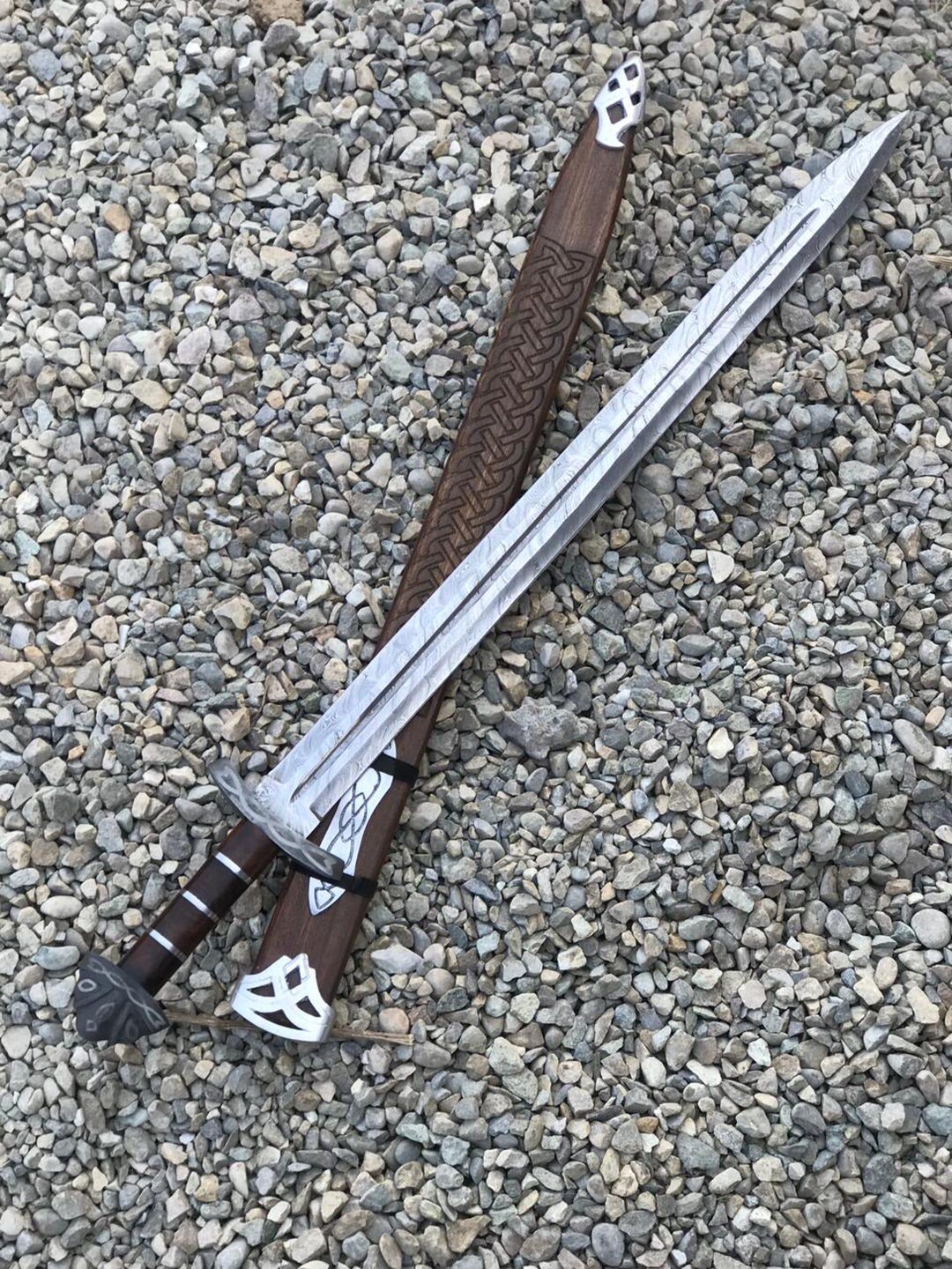 Handmade Damascus Steel Northman Sword Viking Sword With Handmade ...