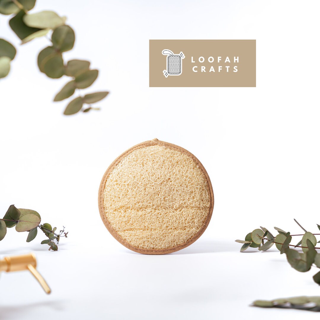 Loofahcrafts Peeling Body Pad Round Natural Egyptian Luffa Pad Sponge ...