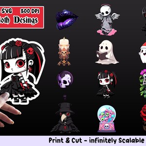 Goth Sticker PNG Pack, Goth Sticker Set, Goth PNG, Goth SVG, Sticker ...