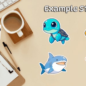 Sea Creatures Sticker PNG Pack, Sea Creatures Sticker Set, Sea ...