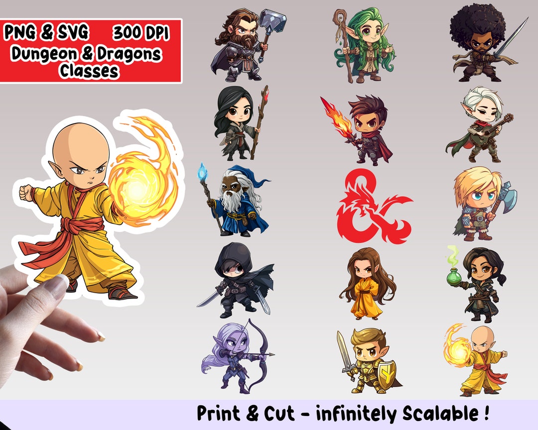 Dungeons and Dragons Sticker PNG Pack, Dnd Sticker Set, Dnd PNG, Dnd ...