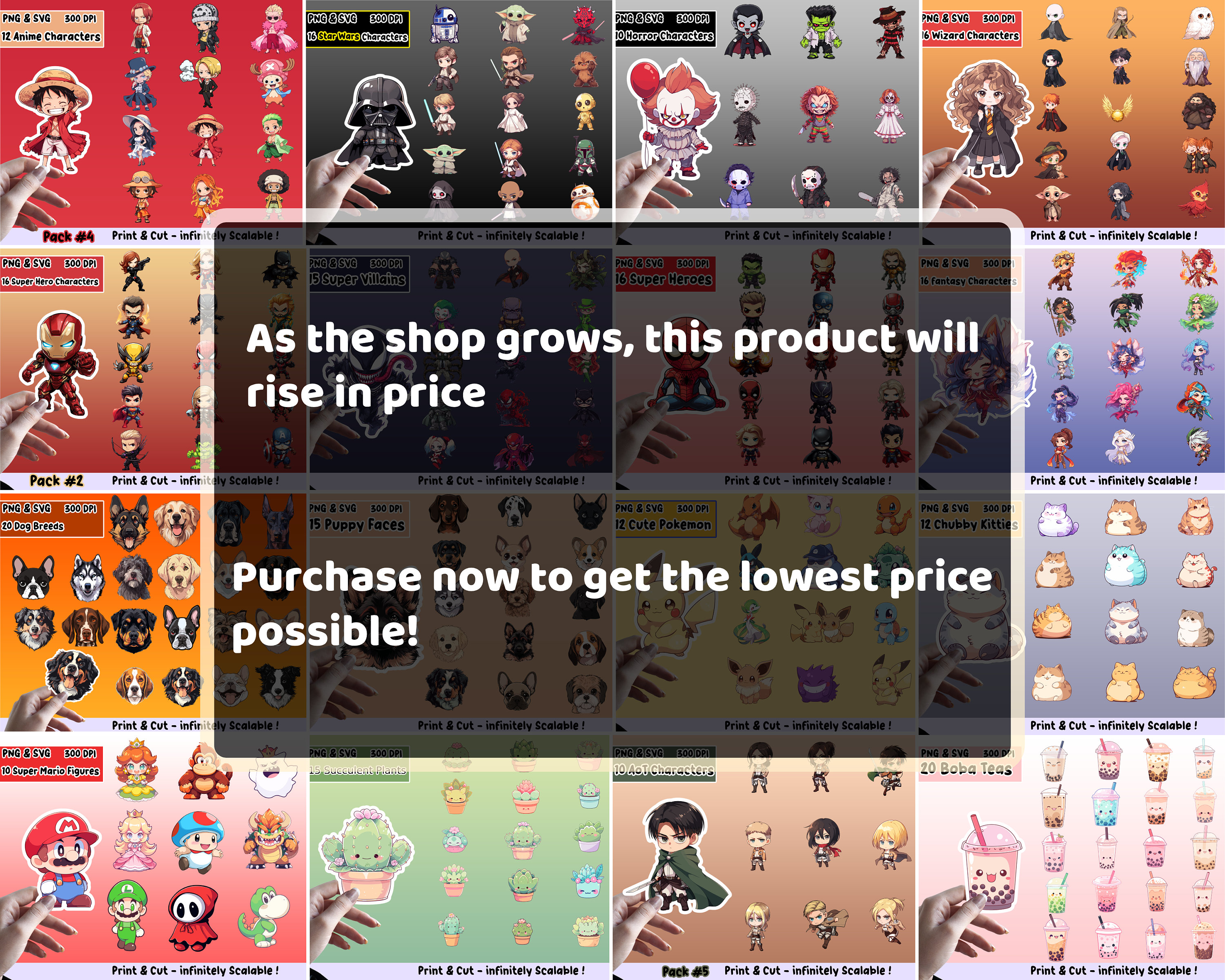 PNG & SVG MEGA Bundle, Cricut Sticker Mega Bundle, Whole Shop Bundle ...