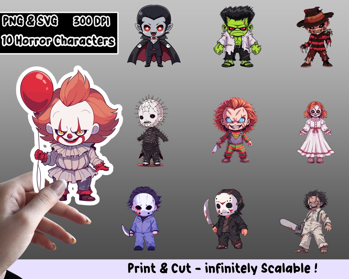 Horror Icons Sticker PNG Pack, Horror Icons Sticker Set, Horror Icons ...