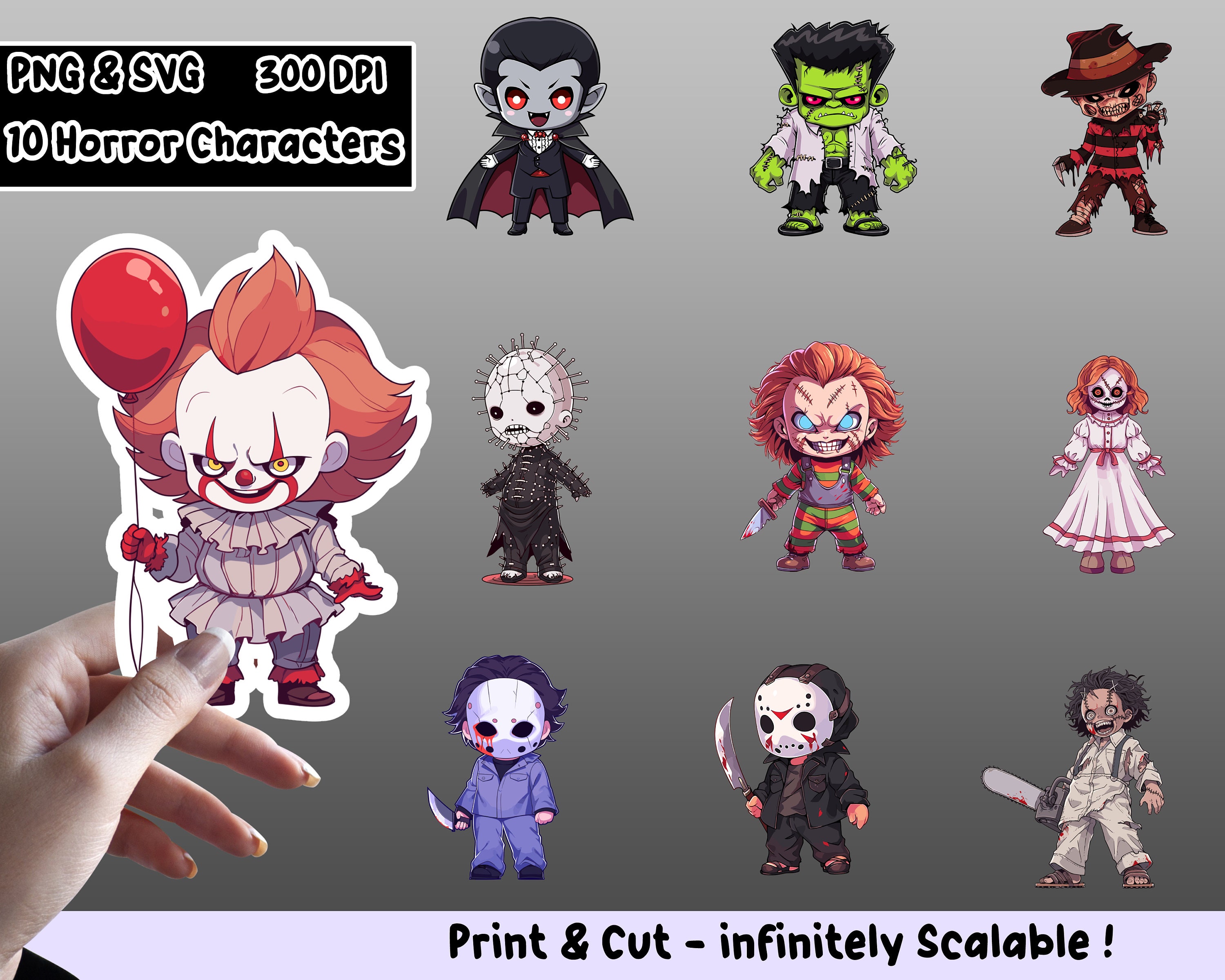 Horror Icons Sticker PNG Pack, Horror Icons Sticker Set, Horror Icons ...