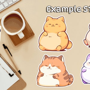 Chubby Cats Sticker PNG Pack, Chubby Cats Sticker Set, Chubby Cats PNG ...