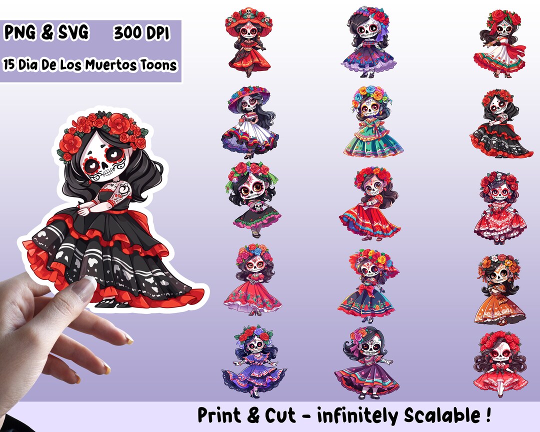 Dia De Los Muertos Sticker PNG Pack, Dia De Los Muertos Sticker Set,dia ...