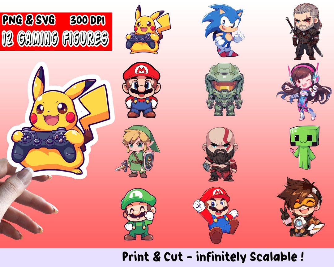 Gaming Characters Sticker PNG Pack, Gaming Characters Sticker Set ...