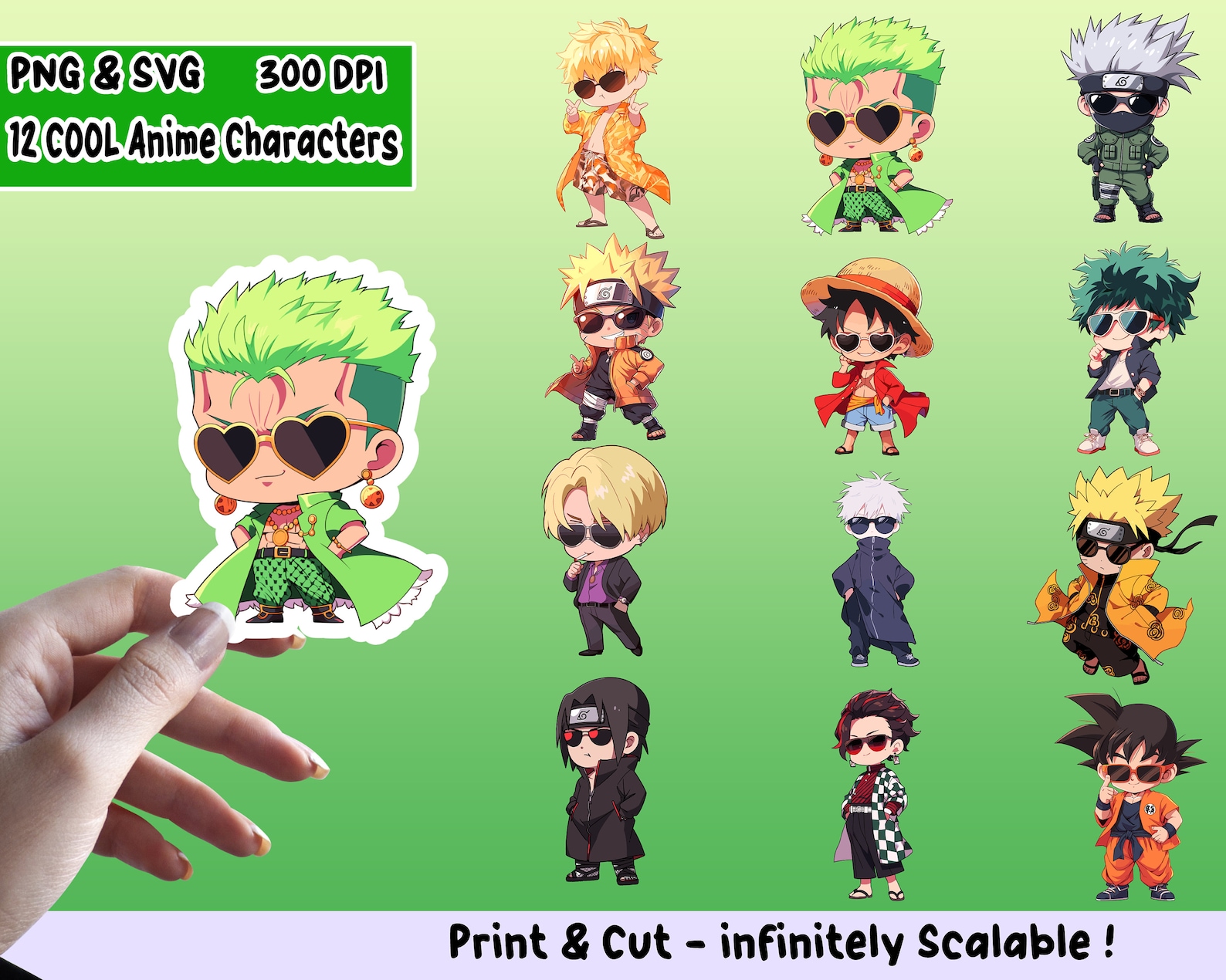 Anime Sticker PNG Pack, Anime Sticker Set, Anime PNG, Anime SVG ...