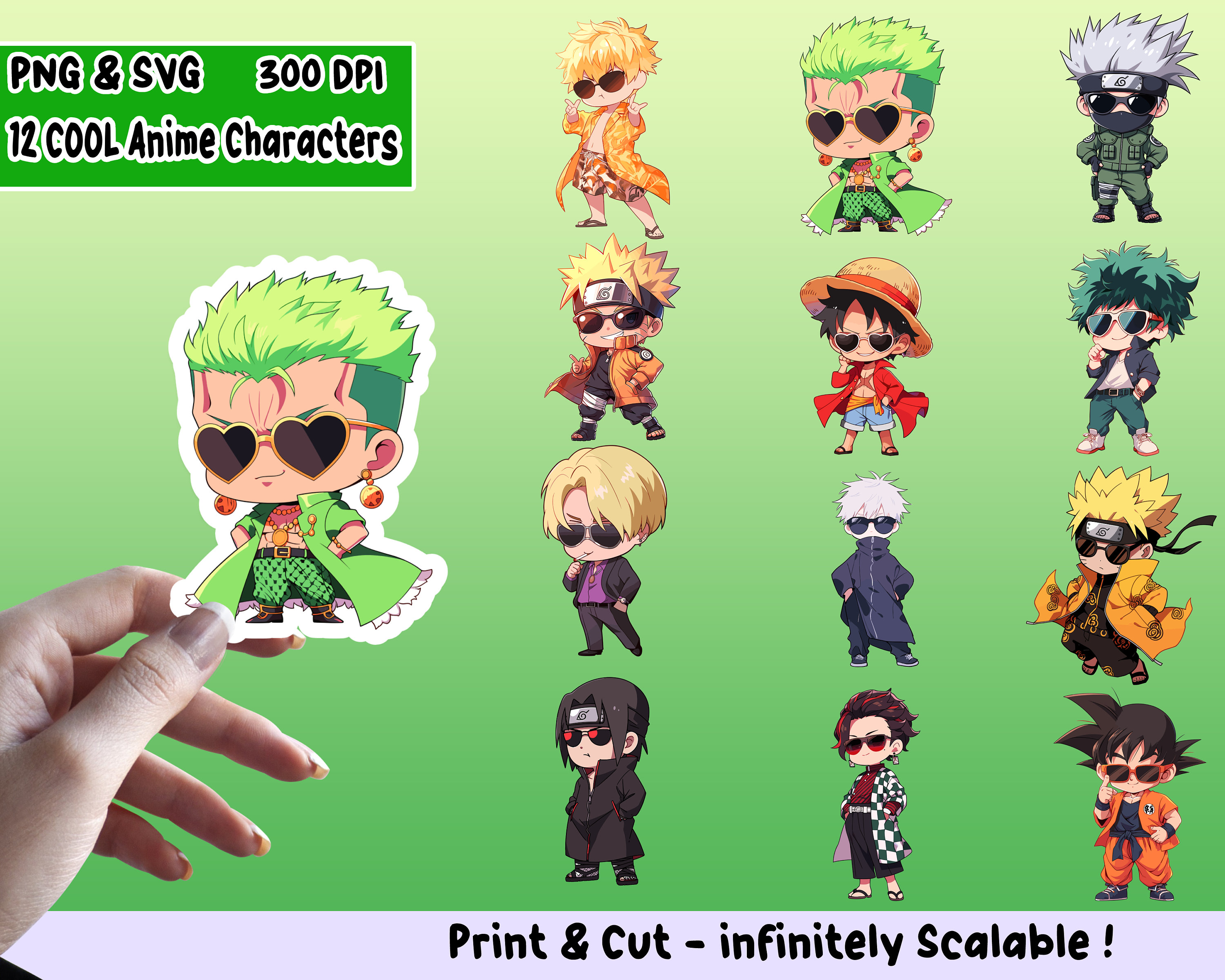 Anime Sticker PNG Pack, Anime Sticker Set, Anime PNG, Anime SVG ...