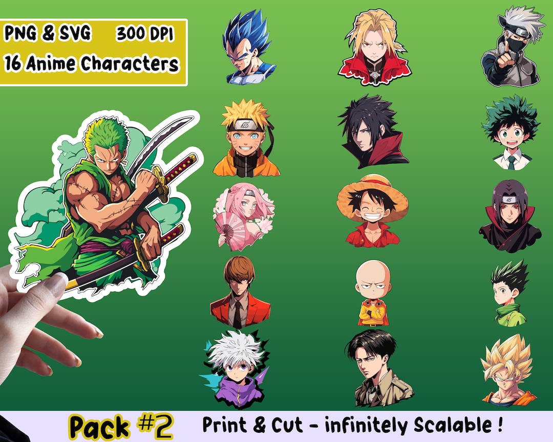 Anime Sticker PNG Pack, Anime Sticker Set, Anime PNG, Anime SVG ...