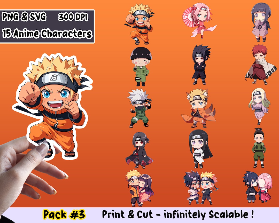 Anime Sticker PNG Pack, Anime Sticker Set, Anime PNG, Anime SVG ...