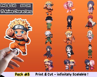 Anime Sticker PNG Pack, Anime Sticker Set, Anime PNG, Anime SVG ...