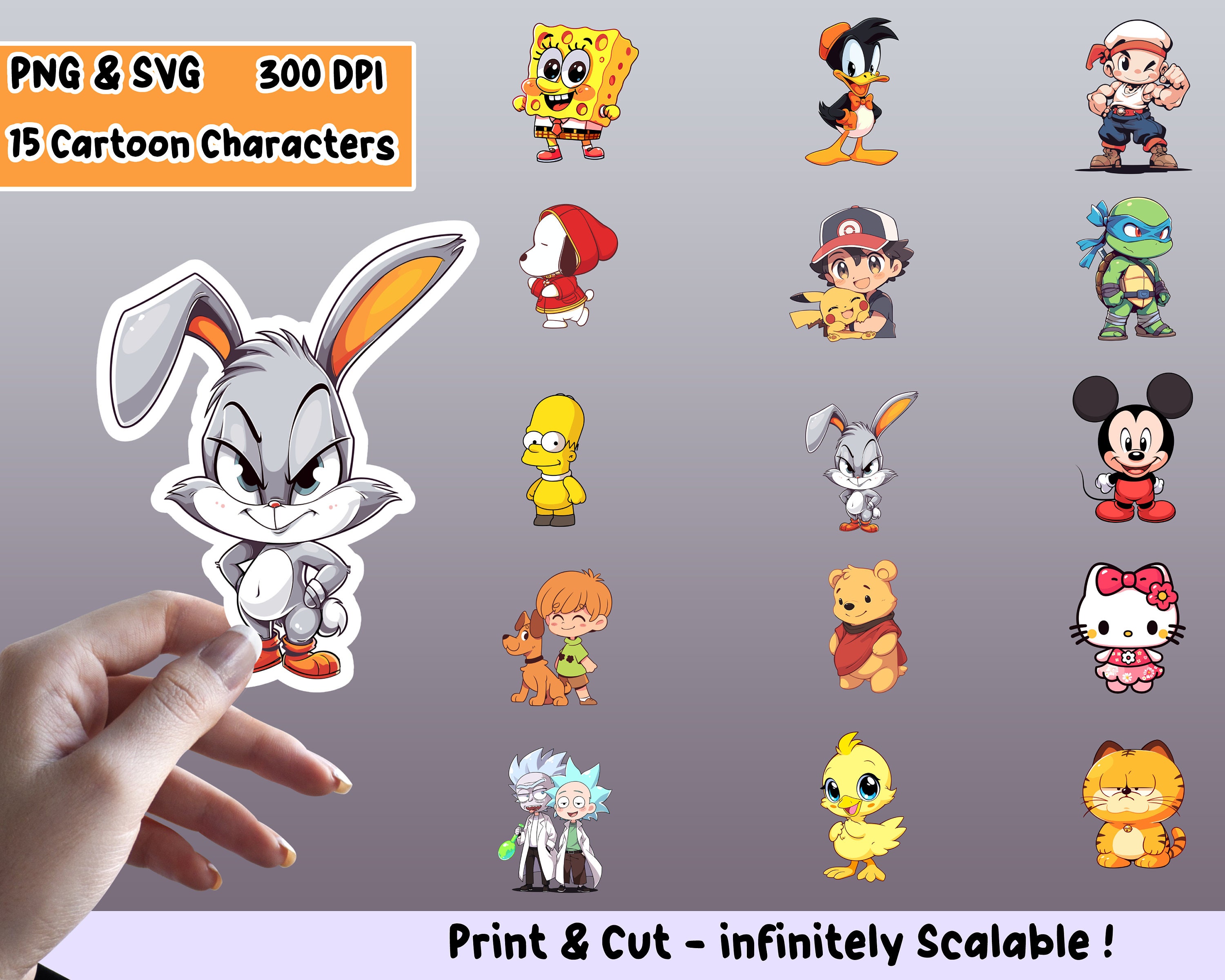 Cartoon Sticker PNG Pack, Cartoon Sticker Set, Cartoon PNG, Cartoon SVG ...