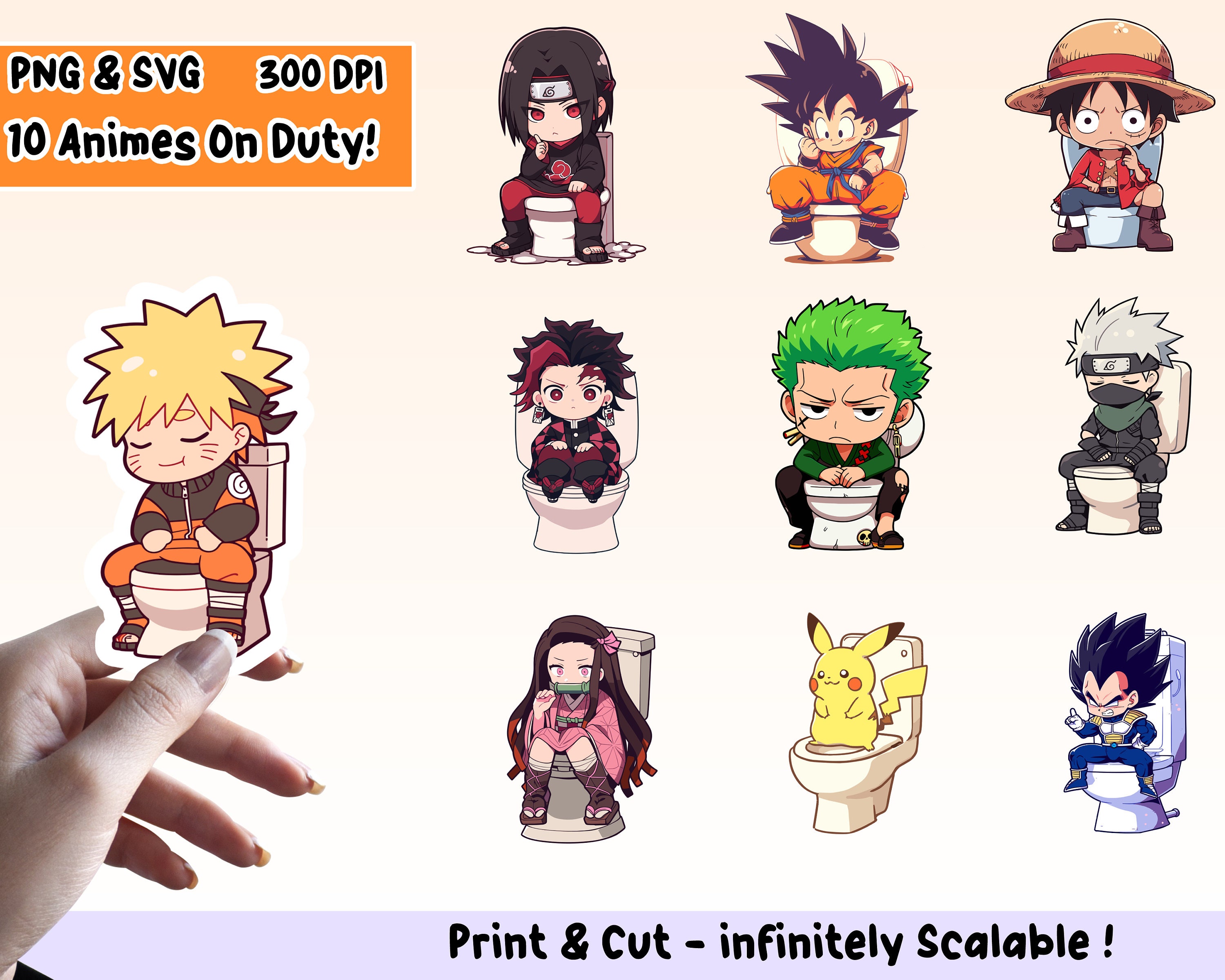 Anime Sticker PNG Pack, Anime Sticker Set, Anime PNG, Anime SVG ...