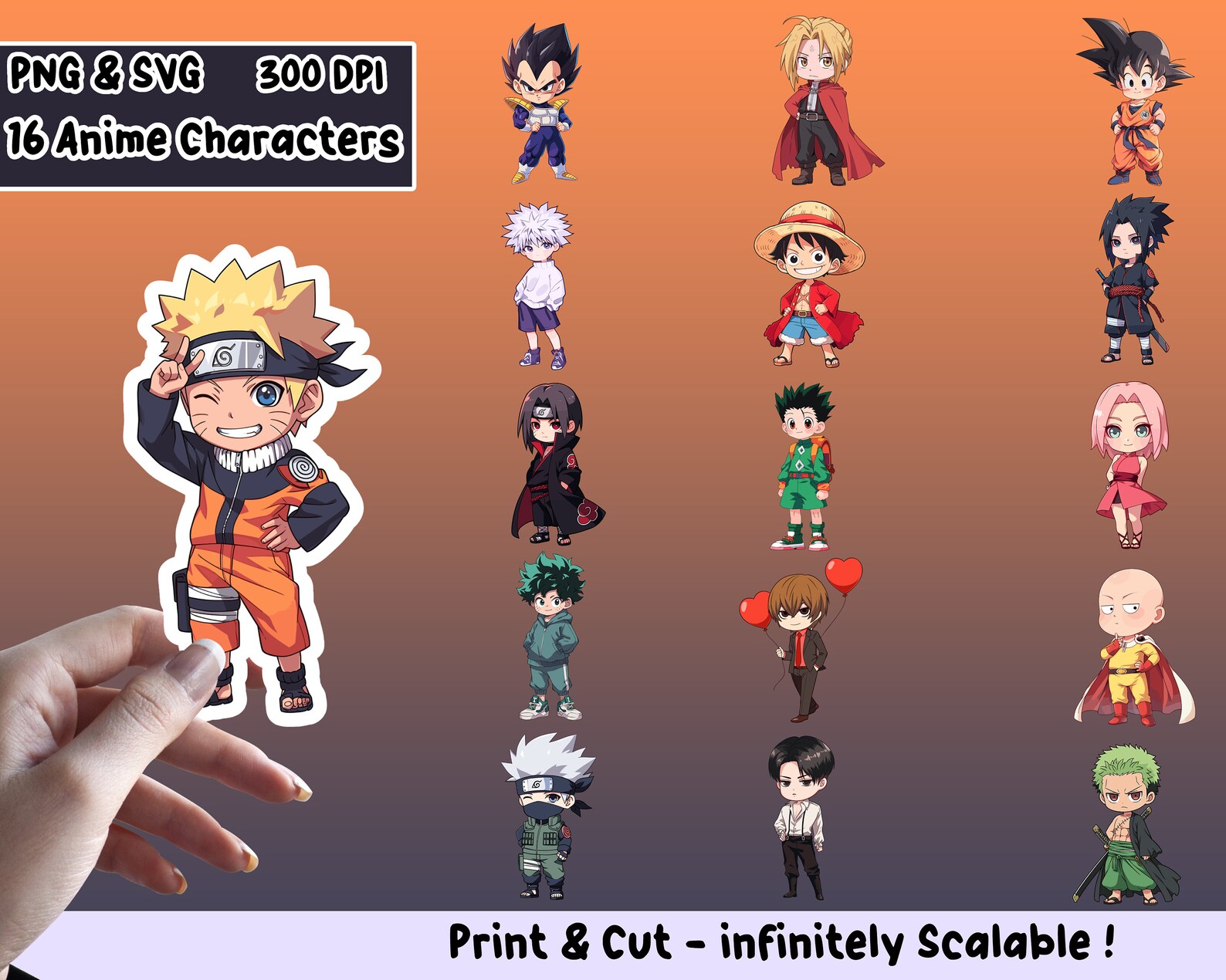 Anime Sticker PNG Pack, Anime Sticker Set, Anime PNG, Anime SVG ...