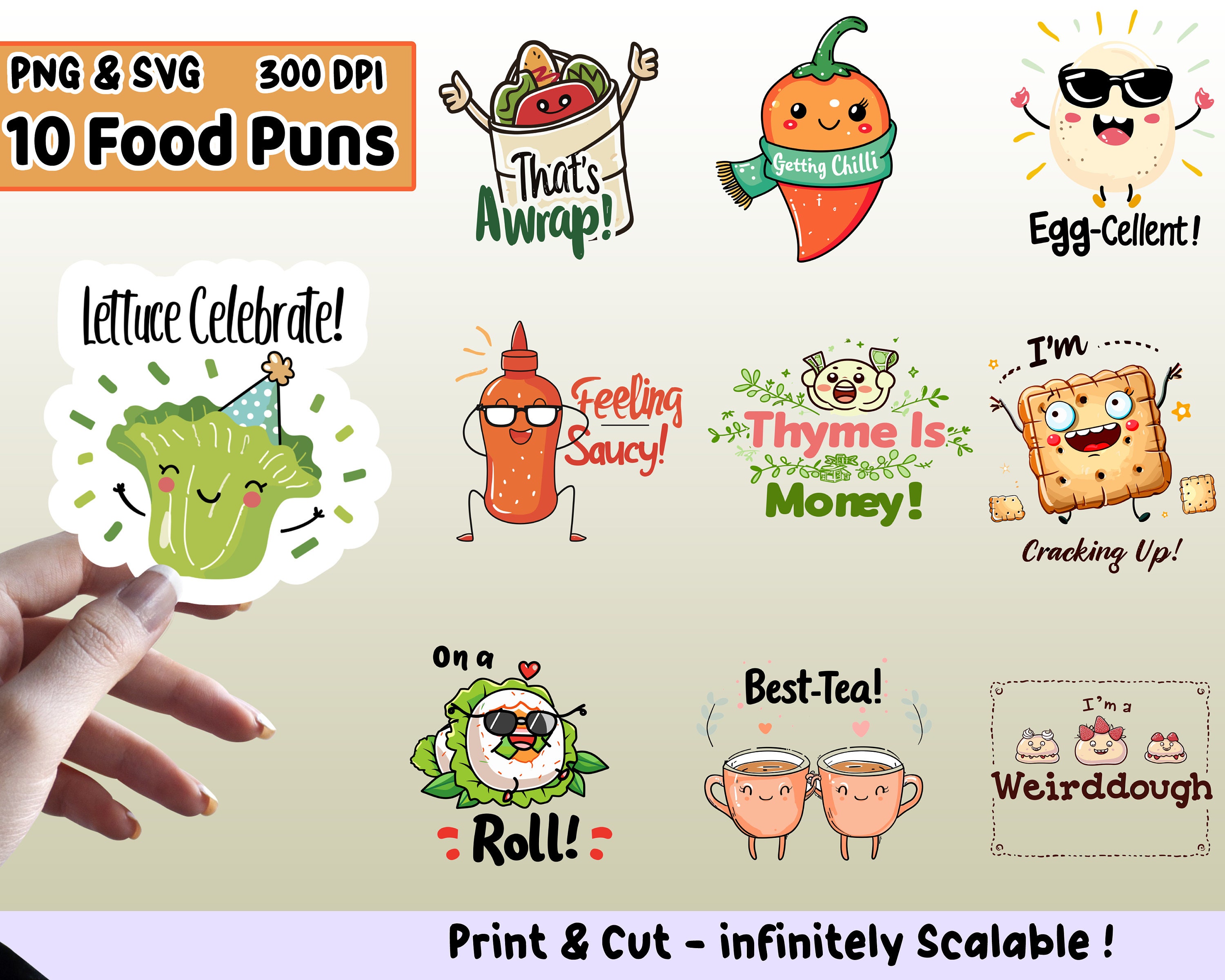 Food Puns Sticker PNG Pack, Food Puns Sticker Set, Food Puns PNG, Food ...