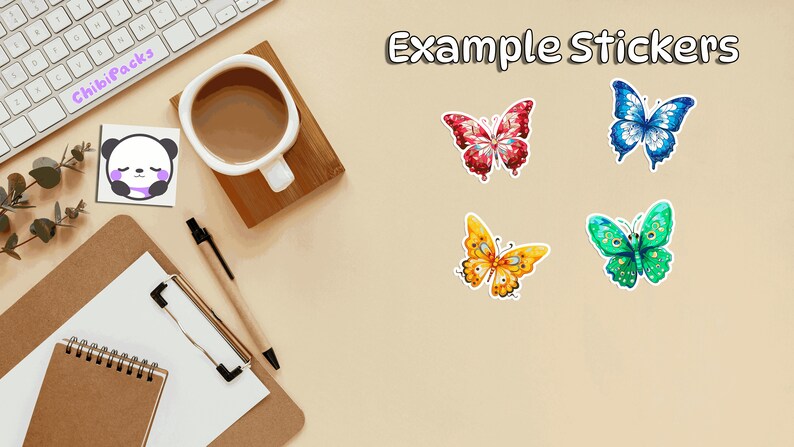 Butterfly Sticker PNG Pack, Butterfly Sticker Set, Butterfly PNG ...
