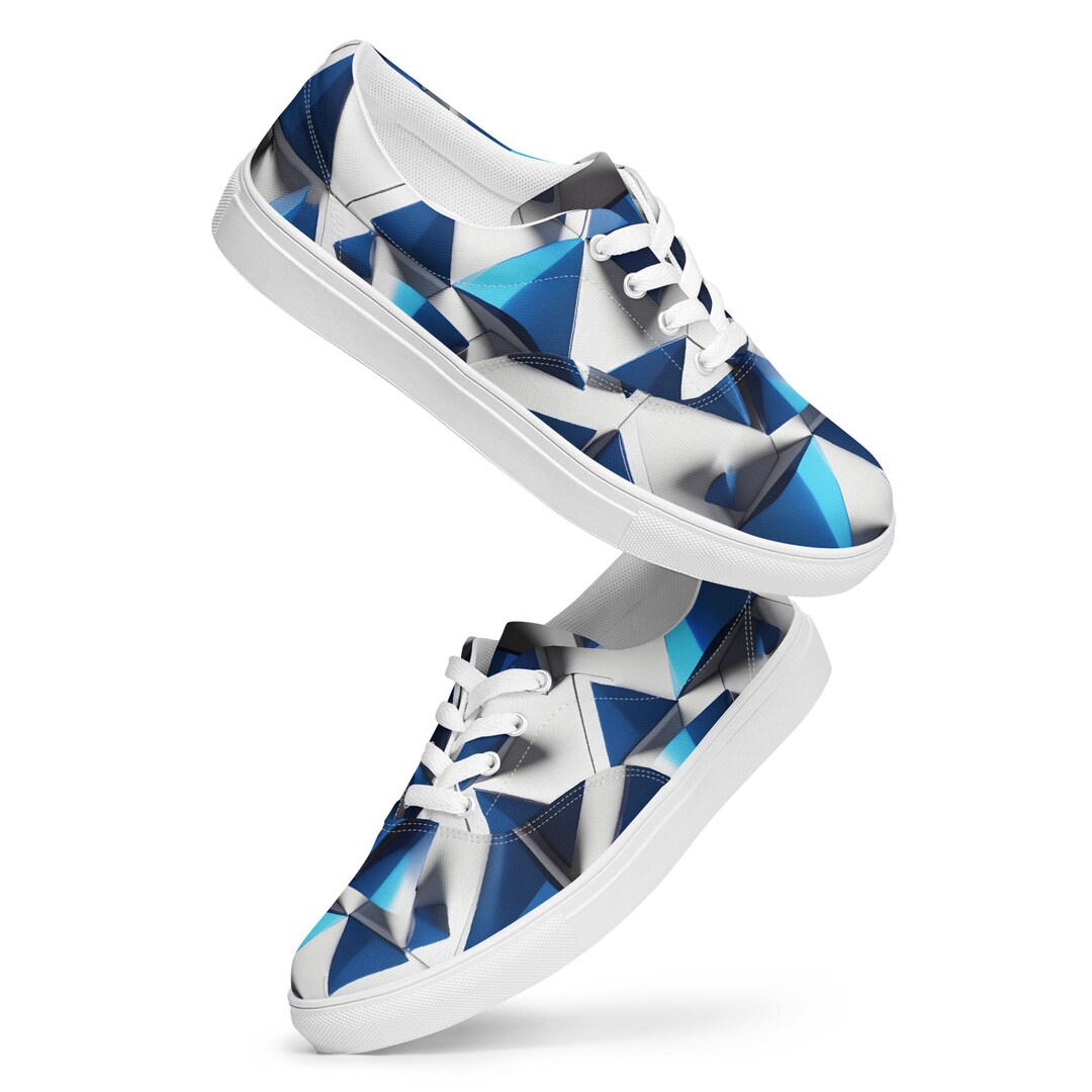 The Blue Triangles Womens Lace-up Canvas Deck Shoe. - Etsy