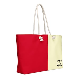 The Bauhaus Series (cream and Cherry Red) Weekender Bag - Etsy
