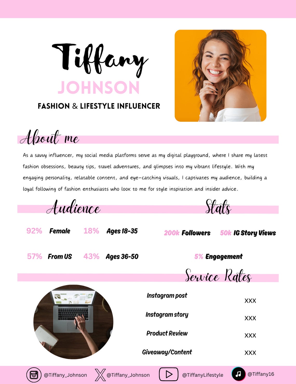 About Me, Resume, Logo, Design, Template, Influencer, Batch, Slogan ...