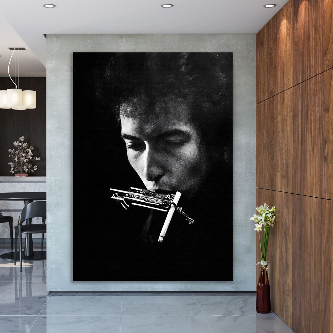 Bob Dylan's Harmonica and Cigarette Photo Canvas Print, Bob Dylan Black ...