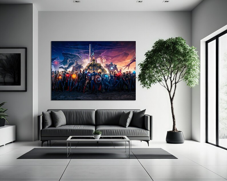Marvel All Characters XXL Canvas Wall Art ' Blockbuster Fine Art Print ...