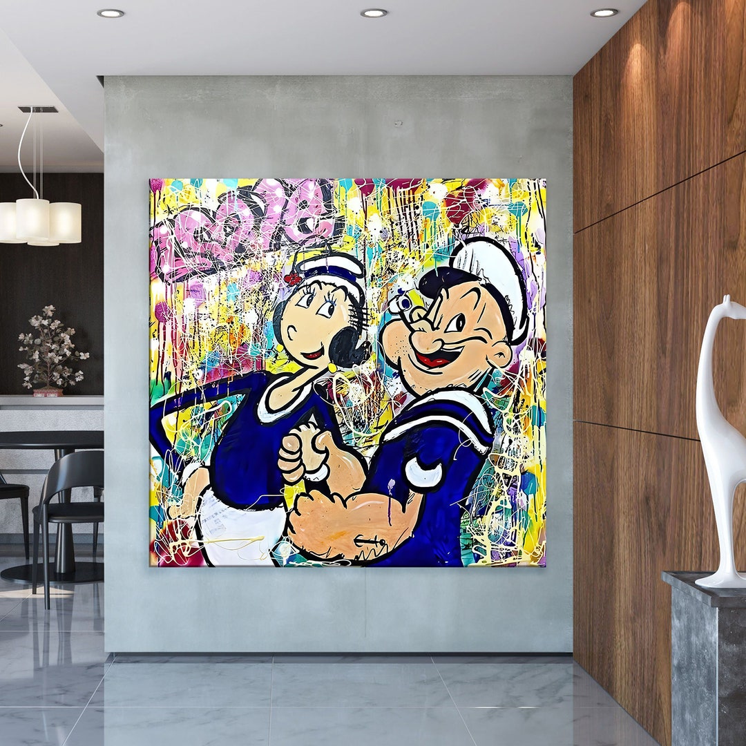 Banksy Pop Art Graffiti Popeye Canvas Print, Banksy Art, Popeye ...