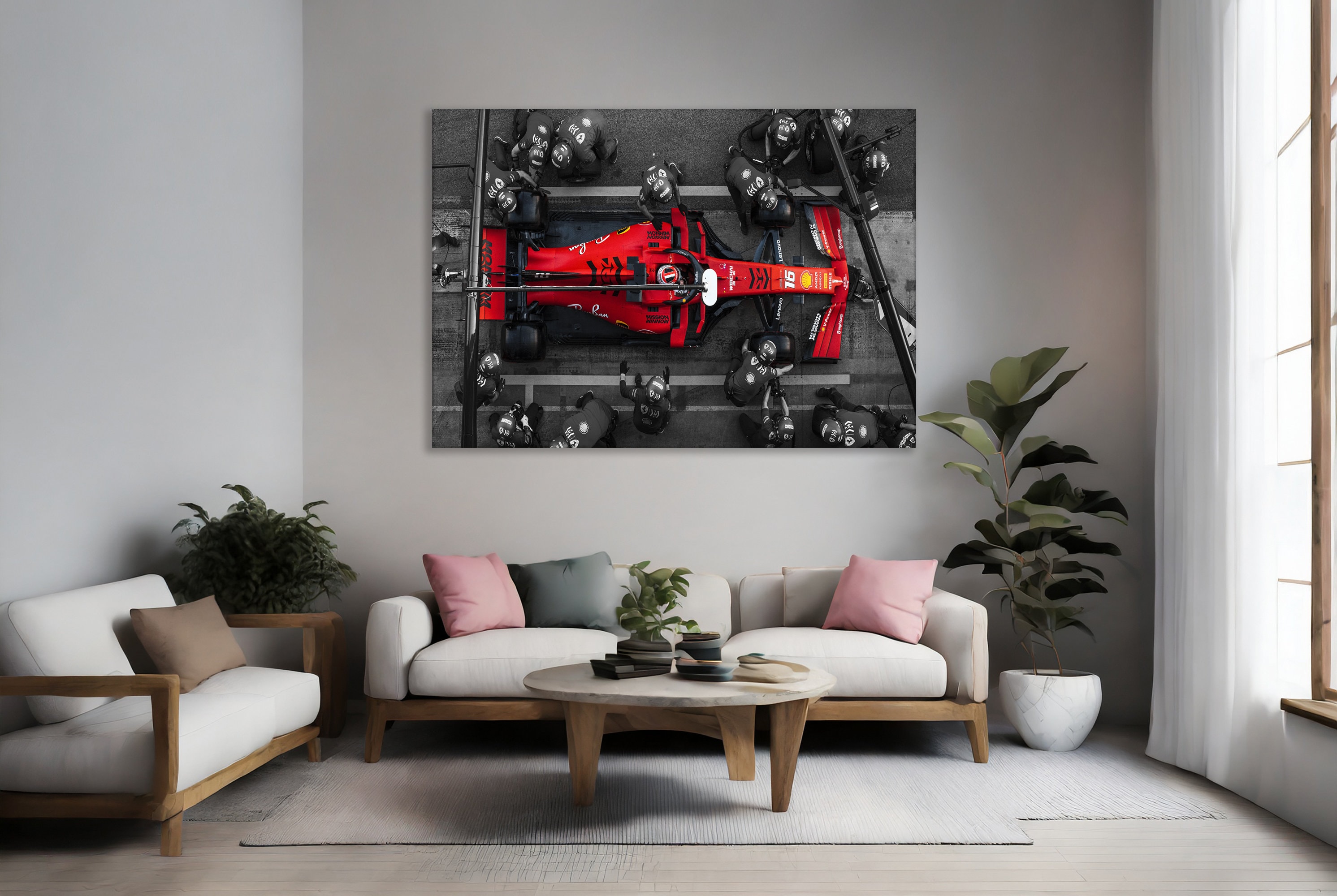 Formula 1 Canvas Wall Art Car Racing Art F1 Pit Stop Canvas Wall Decor ...