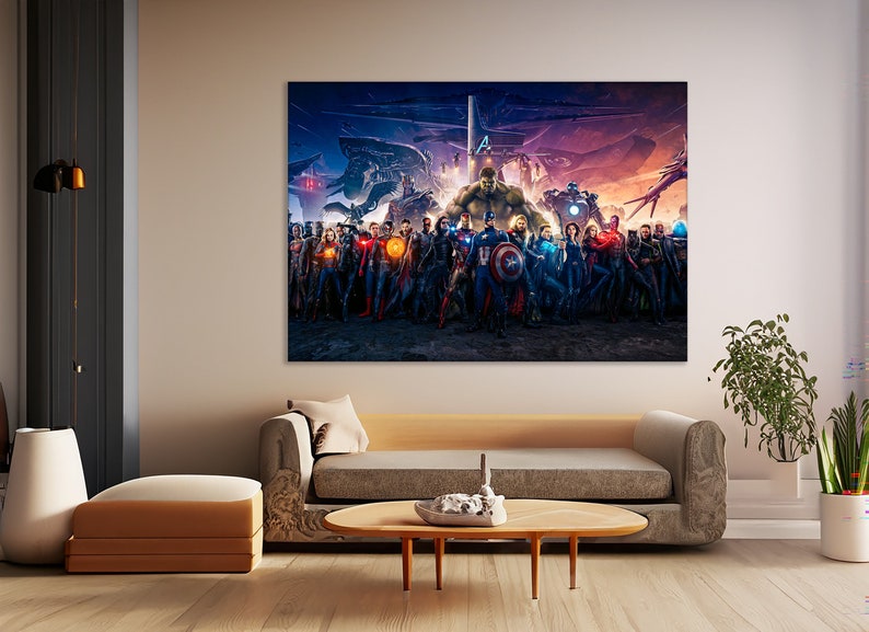 Marvel All Characters XXL Canvas Wall Art ' Blockbuster Fine Art Print ...