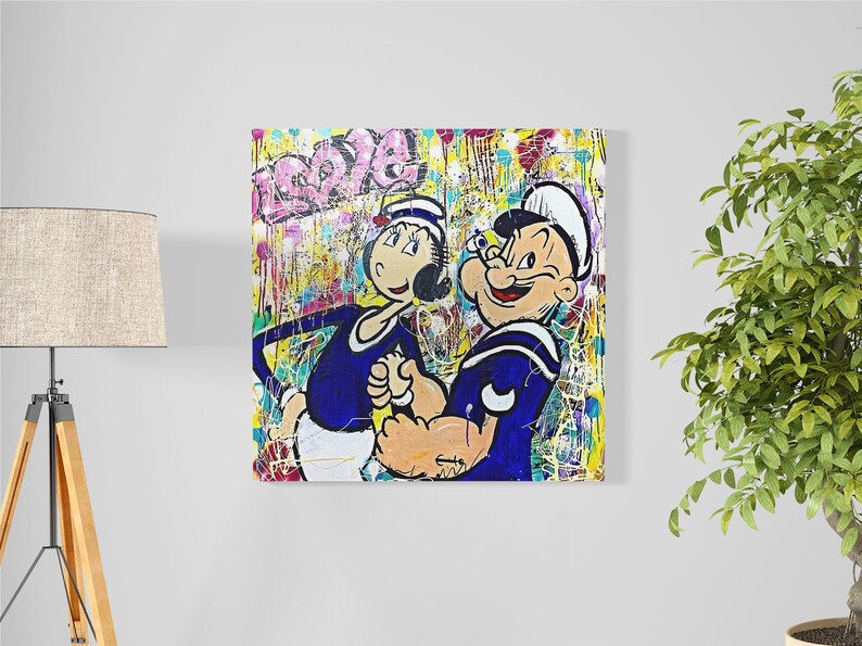 Banksy Pop Art Graffiti Popeye Canvas Print, Banksy Art, Popeye ...