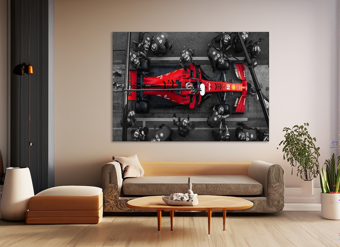 Formula 1 Canvas Wall Art Car Racing Art F1 Pit Stop Canvas Wall Decor ...