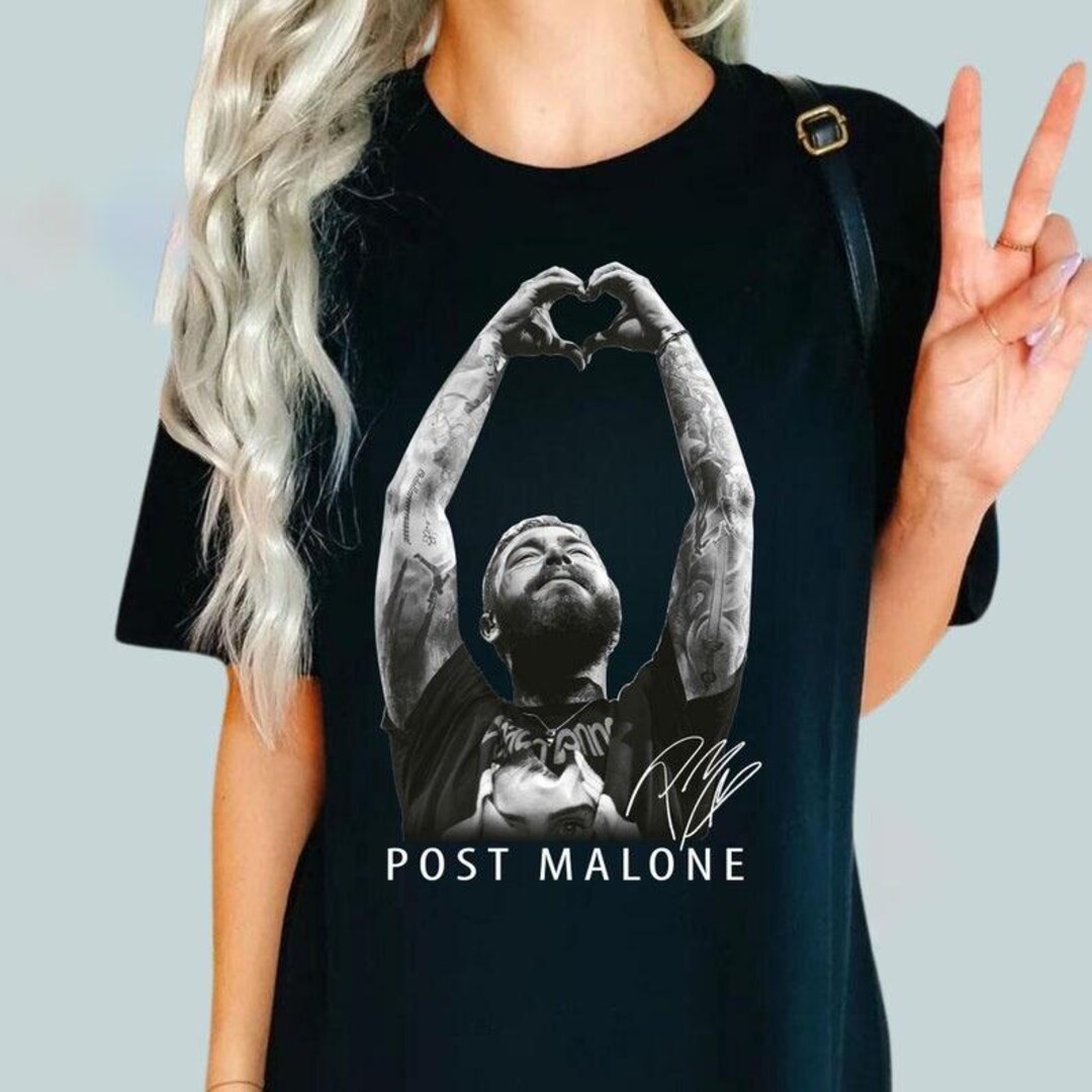 Black Post Malone Music Rap Vintage Png, Post Malone Tour Rapper Gift ...