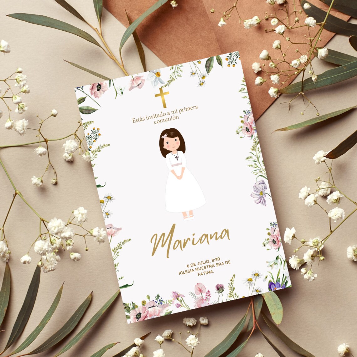 First Communion Invitation for Boys or Girls, Editable First Communion ...