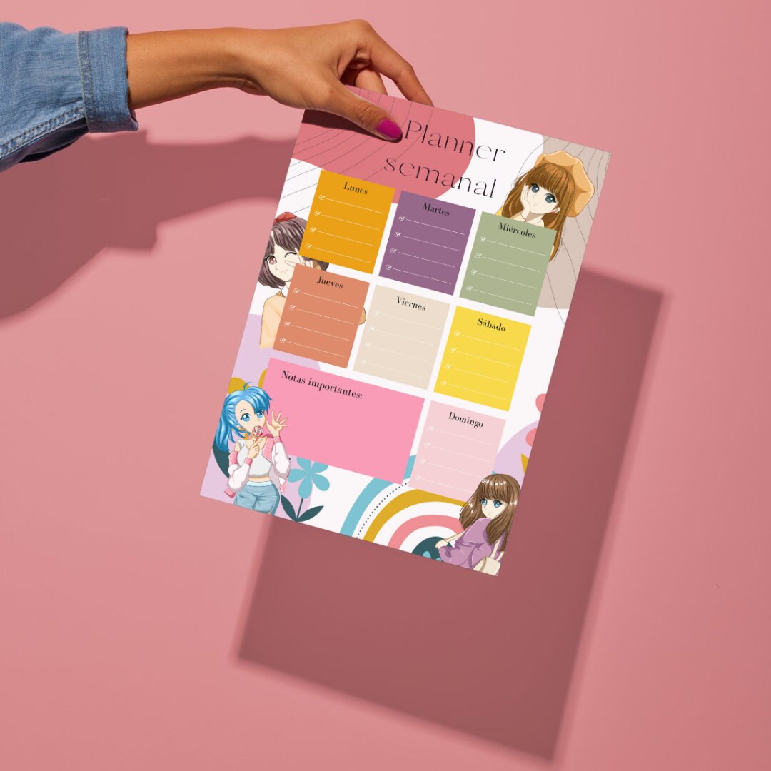 Weekly Planner Printable to Do List, Anime Weekly Schedule, Weekly ...