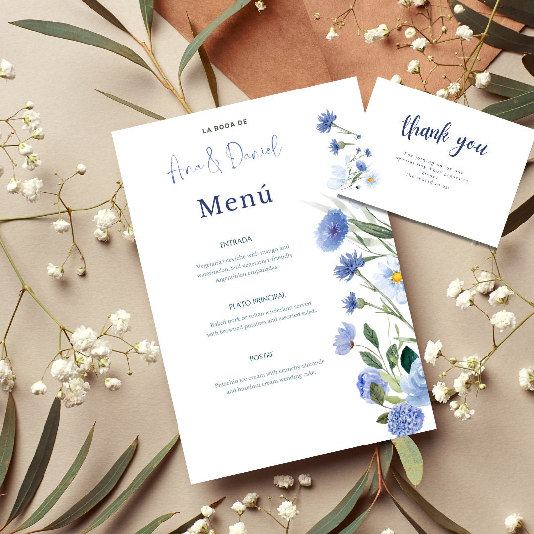 Wedding Menu Template, Dusky Pink Floral, Wedding Table Menu Card ...