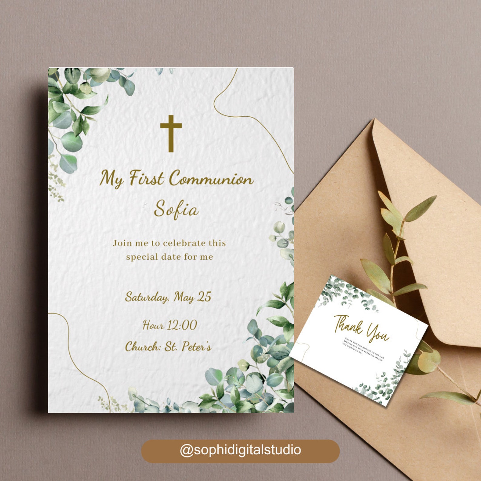 First Communion Invitation for Boys or Girls, Editable First Communion ...
