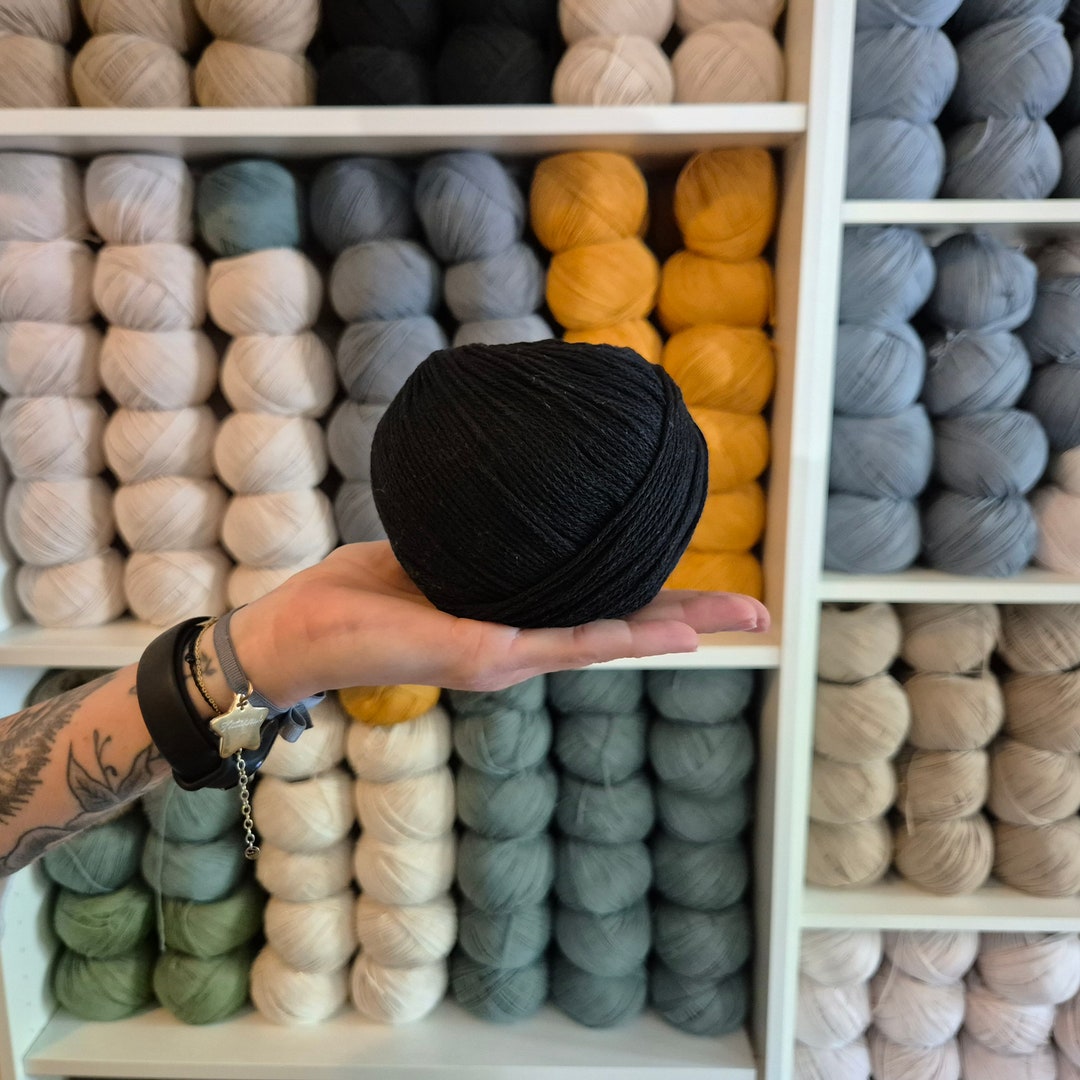 Black Braided Cotton Yarn 100g 200 M, Recycled Cotton Yarn - Etsy UK