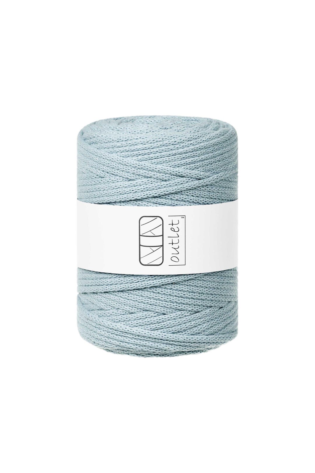 Light Blue Braided Cotton Cord 5 Mm 100 M, Cotton String Cotton Yarn ...