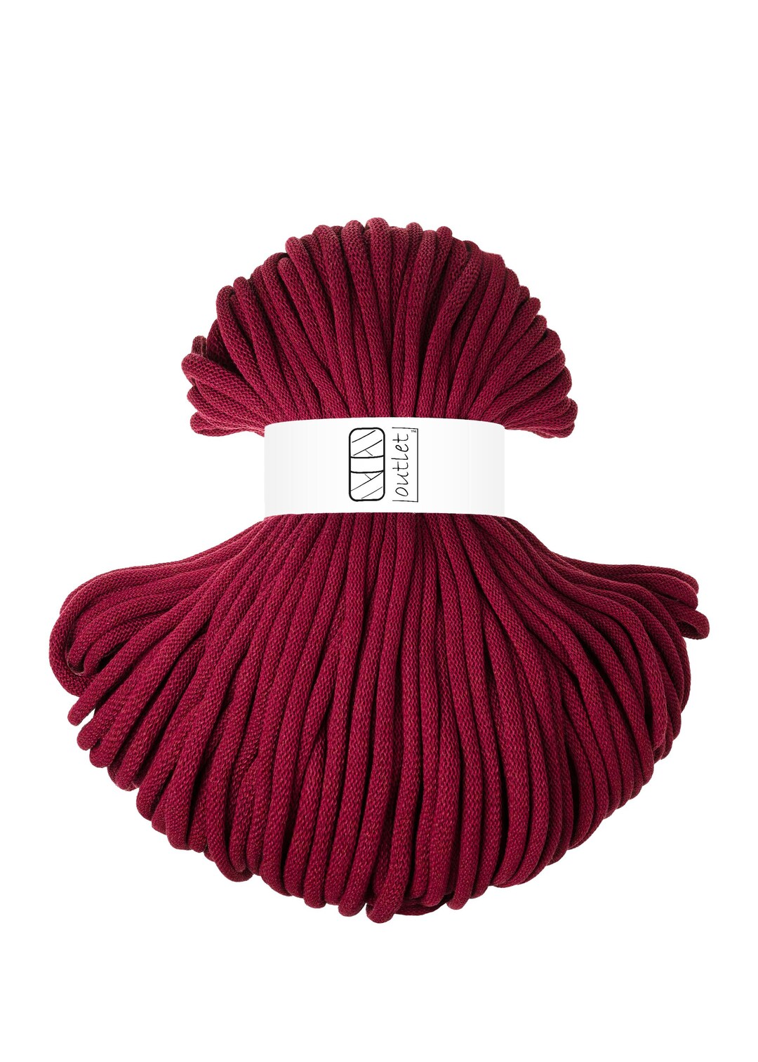 Wine Red LIGHT Braided Cotton Cord 8 Mm 100 M, Cotton String Cotton ...