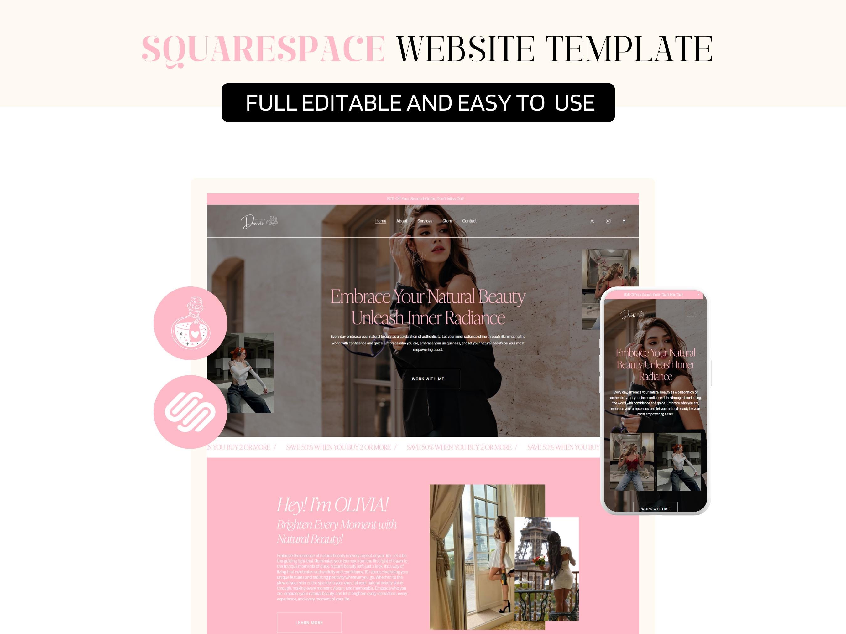 Squarespace Template, Squarespace Makeup Website Template, Squarespace ...