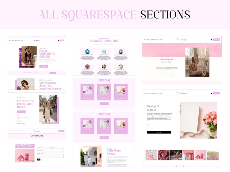 Squarespace Website Template, Custom Website Design, UGC Website Template, Modern Business Theme ...