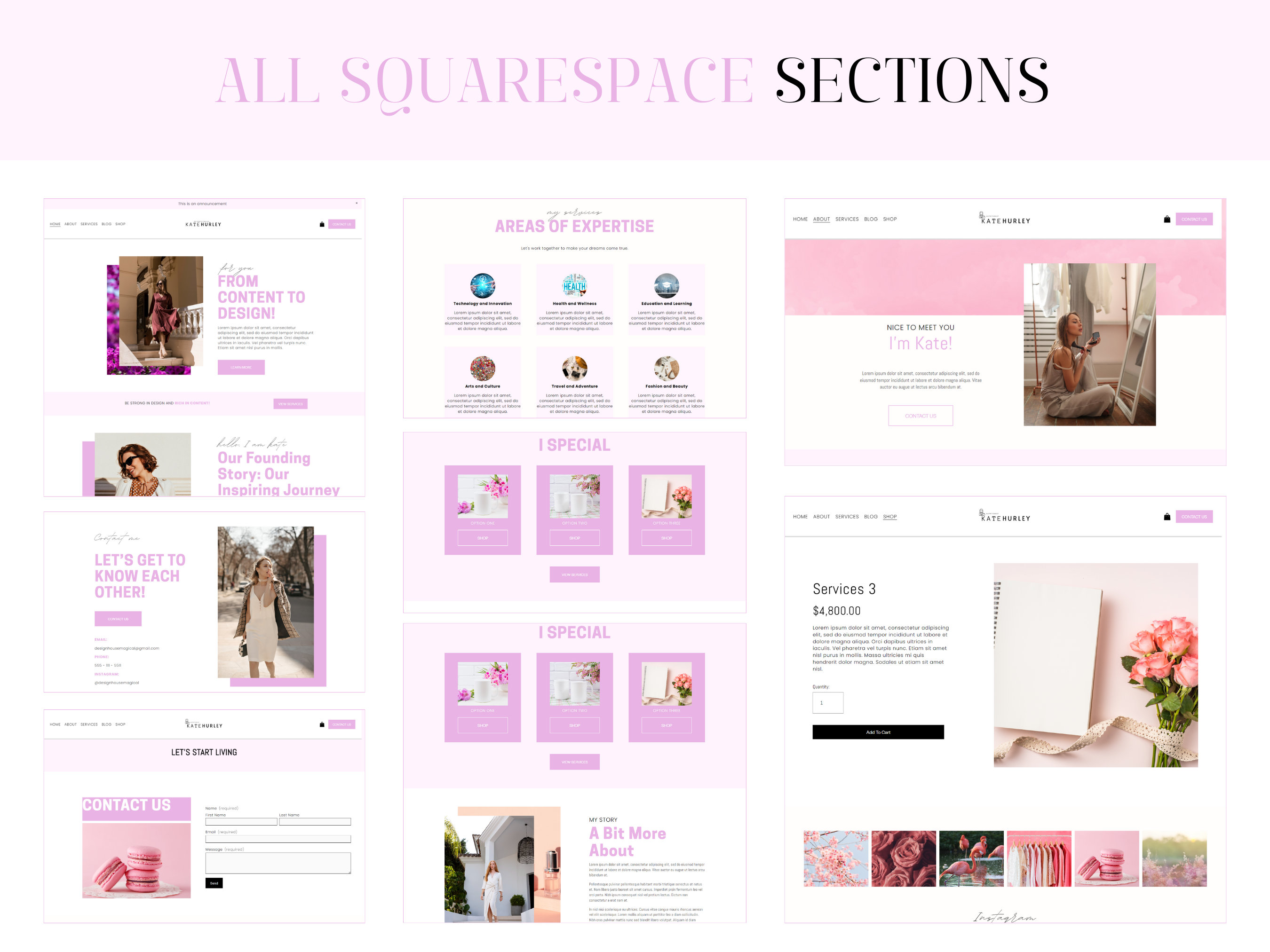 Squarespace Website Template, Custom Website Design, UGC Website ...
