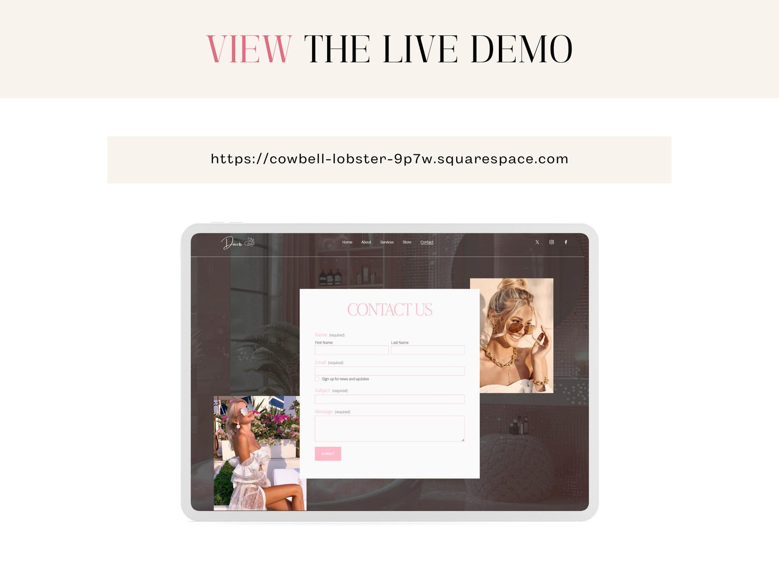 Squarespace Template, Squarespace Makeup Website Template, Squarespace Website Template, Makeup ...